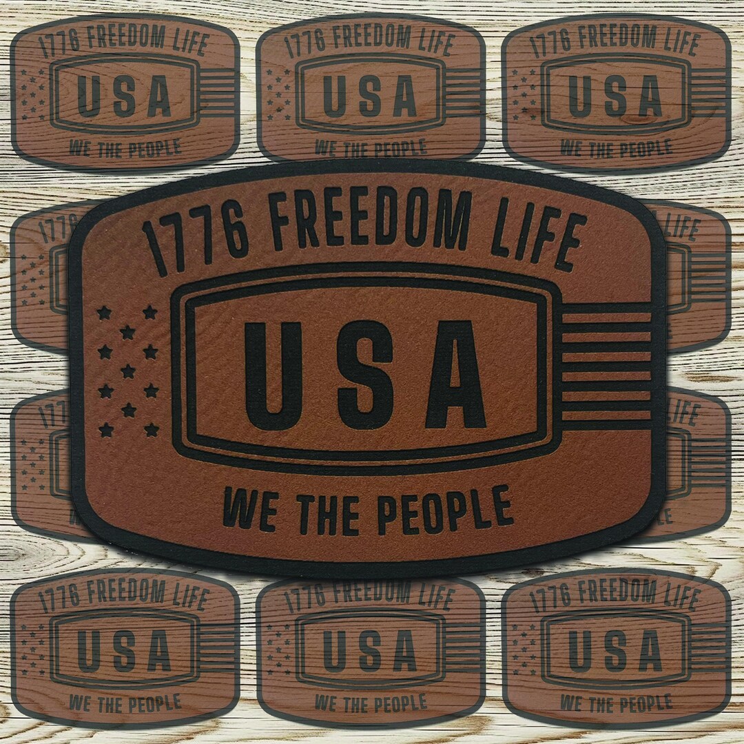 Laser Engraved 1776 USA Patriotic Patch – Rustic Faux Leather - Etsy