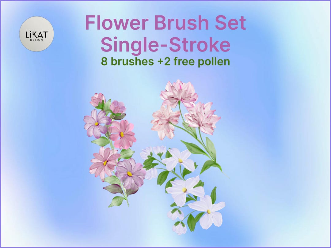 Flower Brush Set Single-stroke (8 Brushes +2 Free Pollen) - Etsy