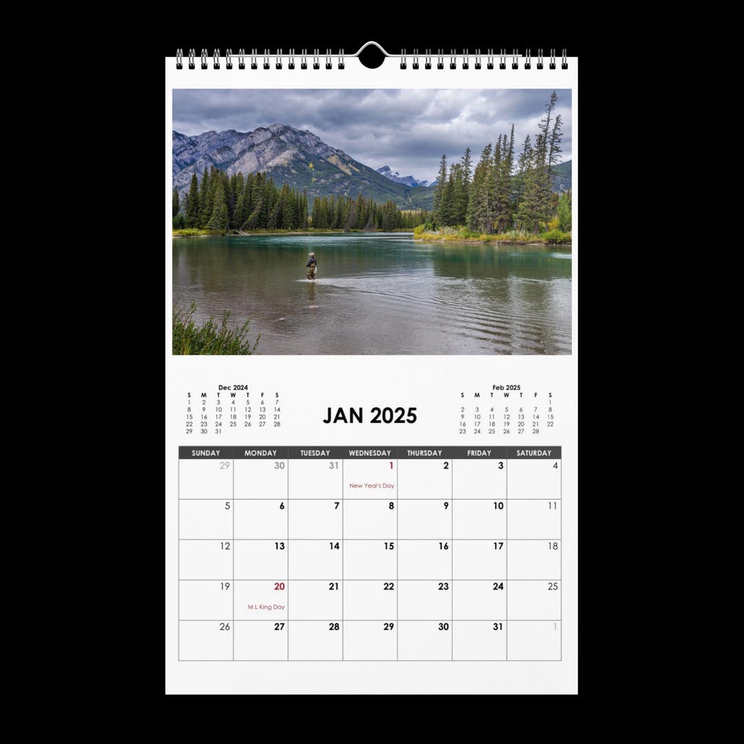 Fly Fishing Wall Calendar (2025) - Monthly Planner - Fly Fishing ...