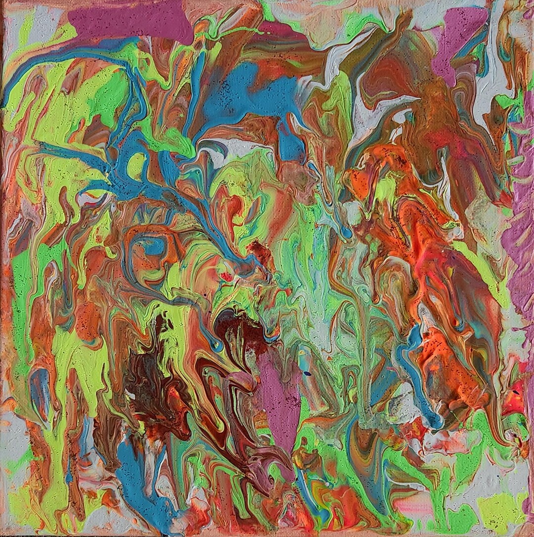 Neon Party- Abstract Painting to Brighten up a Room/party - Etsy