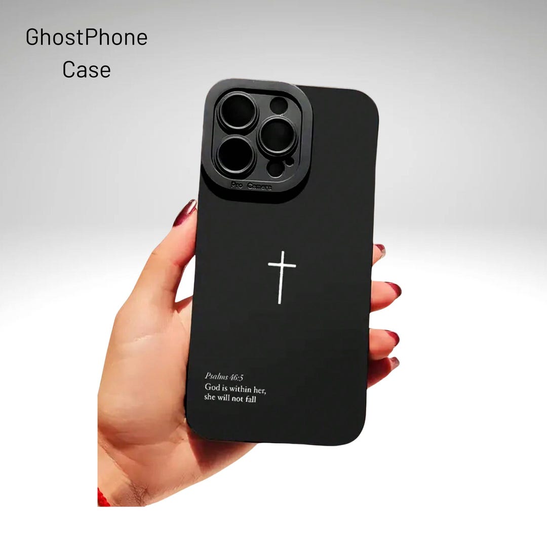Black Aesthetic Christian Cross Phone Case – Stylish & Protective ...