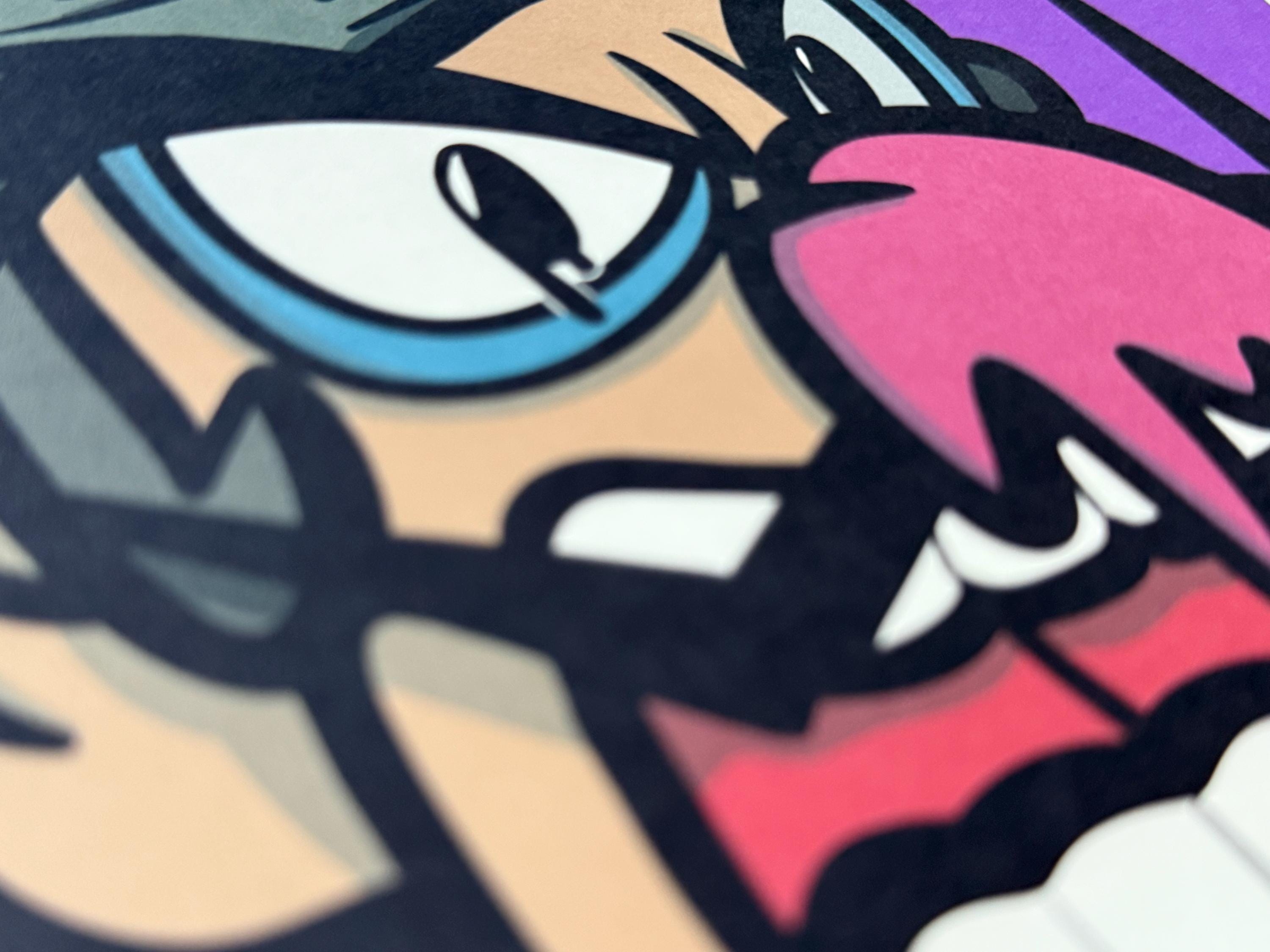 Waluigi Melted Art Print | 8x8 Super Mario Cartoon Wall Art | Weird Pop ...