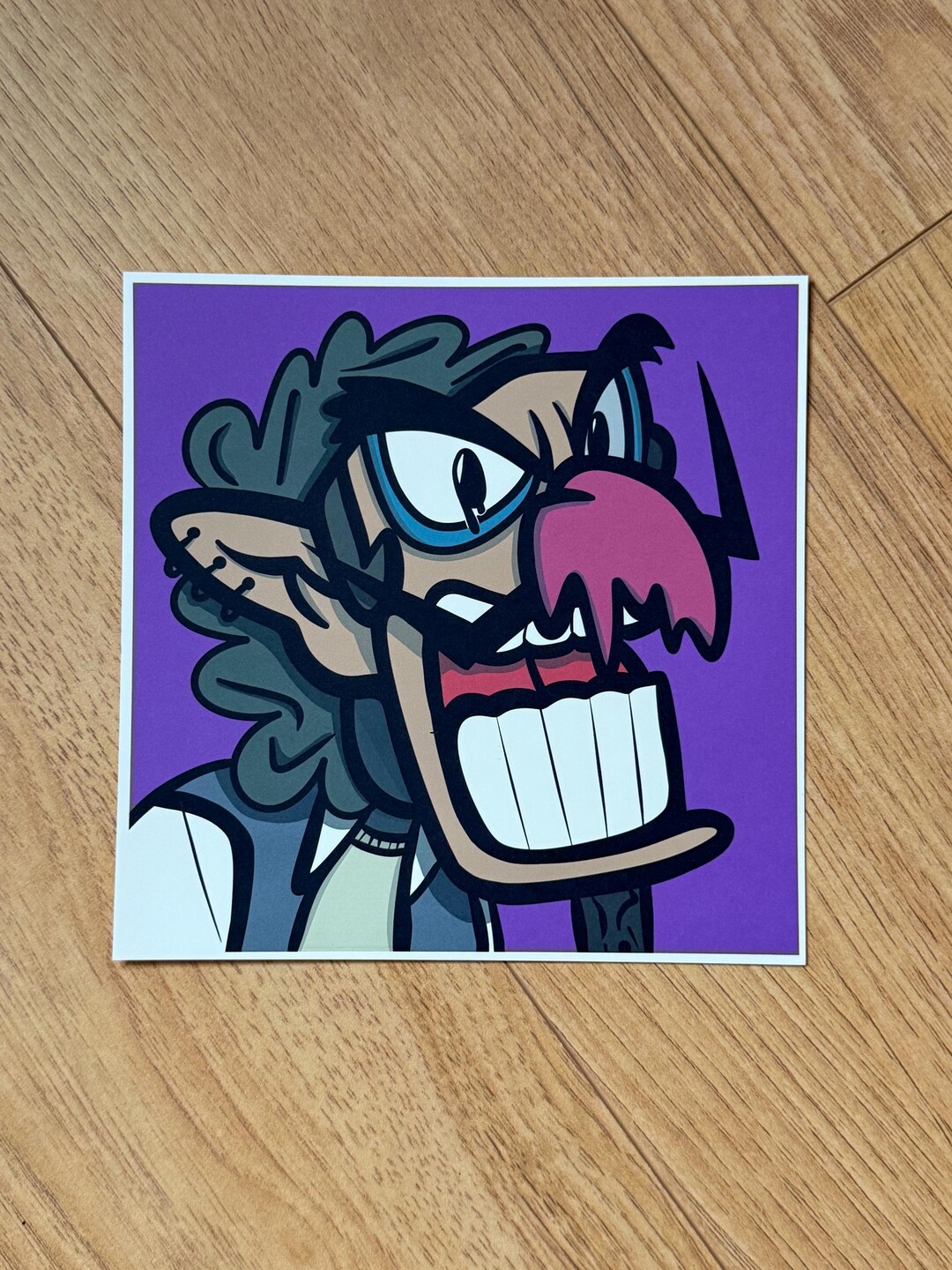 Waluigi Melted Art Print | 8x8 Super Mario Cartoon Wall Art | Weird Pop ...