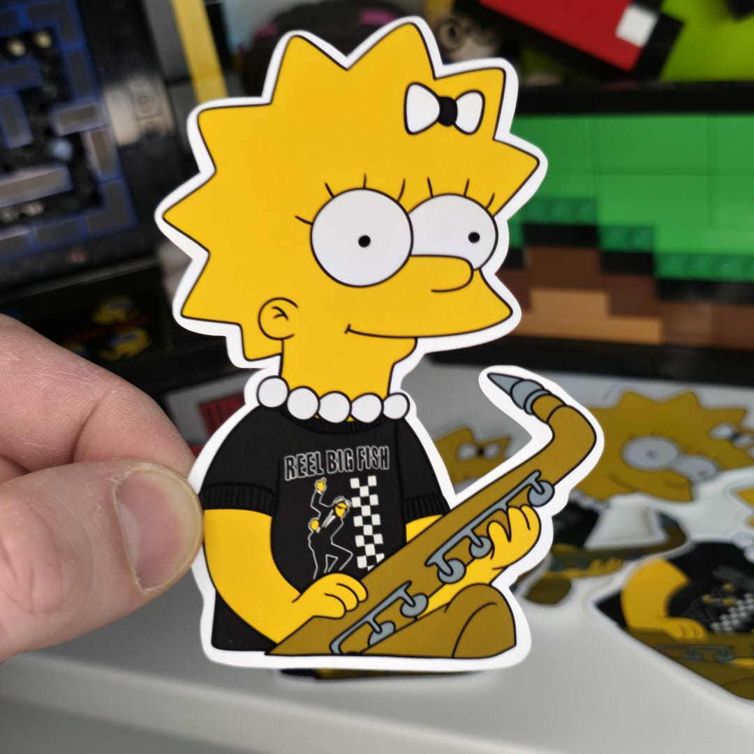 Lisa Simpson Saxophone Sticker - Reel Big Fish Ska Fan Art - Etsy