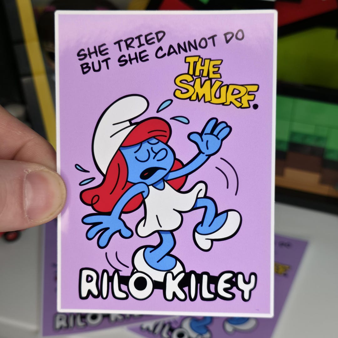 Rilo Kiley Smurfette Sticker - Indie Rock Mashup Decal - Etsy