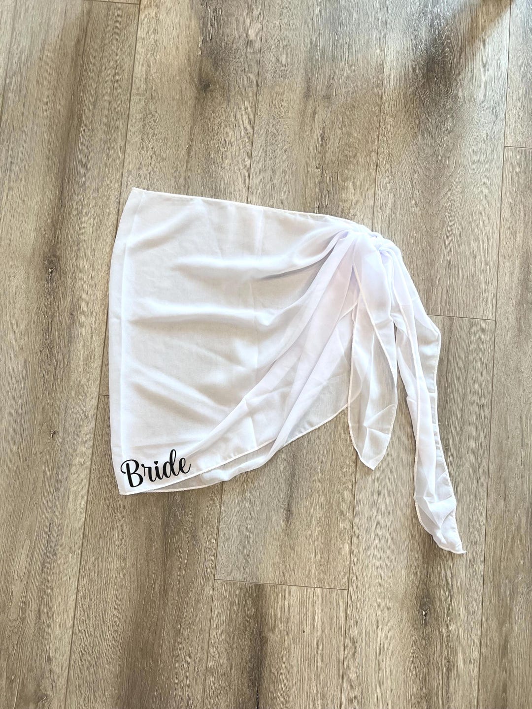 Personalized White Sarong, Custom Text Sarong, Bride Sarong, Bridal ...