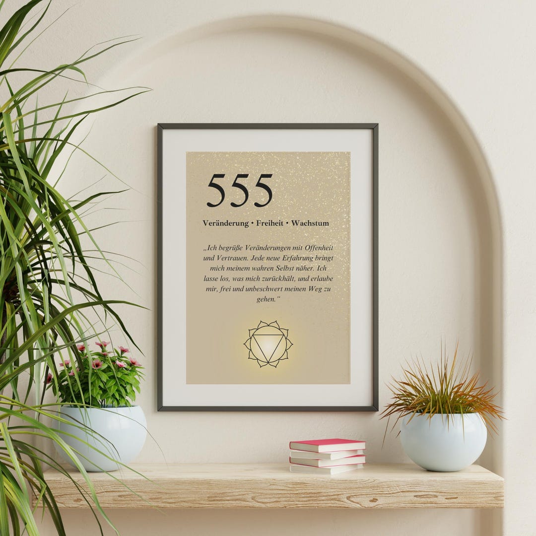 Angel Number 555 Poster – Change & Freedom | Spiritual Wall Art ...