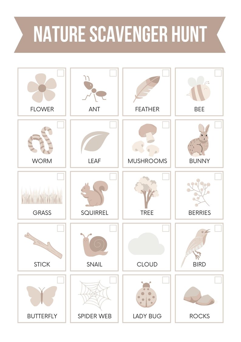 Kids Scavenger Hunt Bundle | Printable Activities for Kids | Editable ...