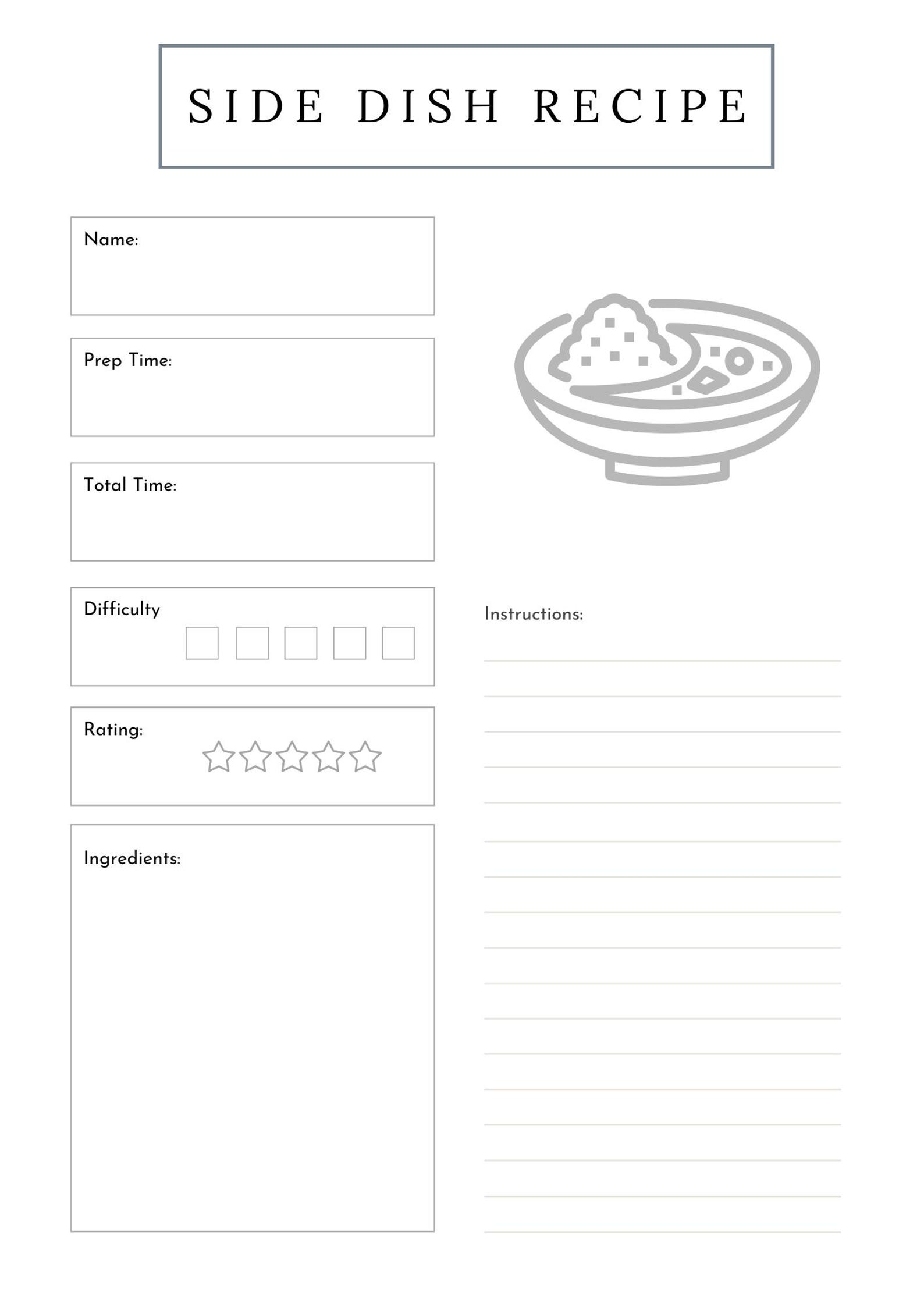 Printable Recipe Card Bundle | Editable Canva Template for Personal or ...