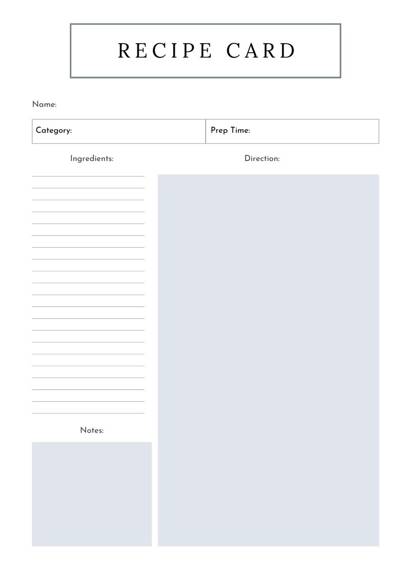 Printable Recipe Card Bundle | Editable Canva Template for Personal or ...