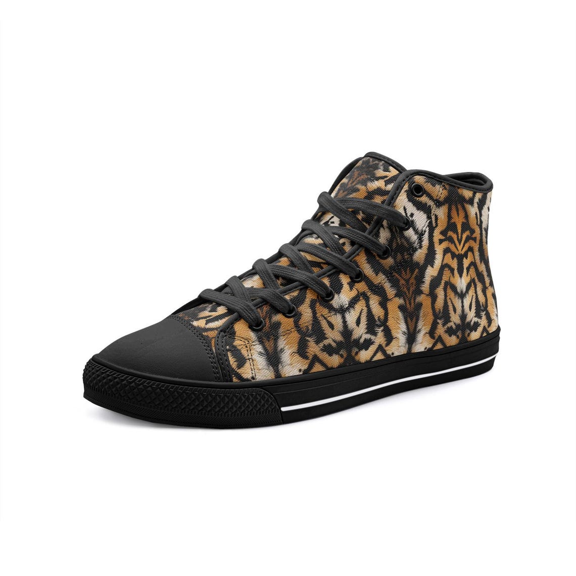 Realistic Tiger Shoe Animal Print Sneaker Pattern Shoe Unisex High Top ...