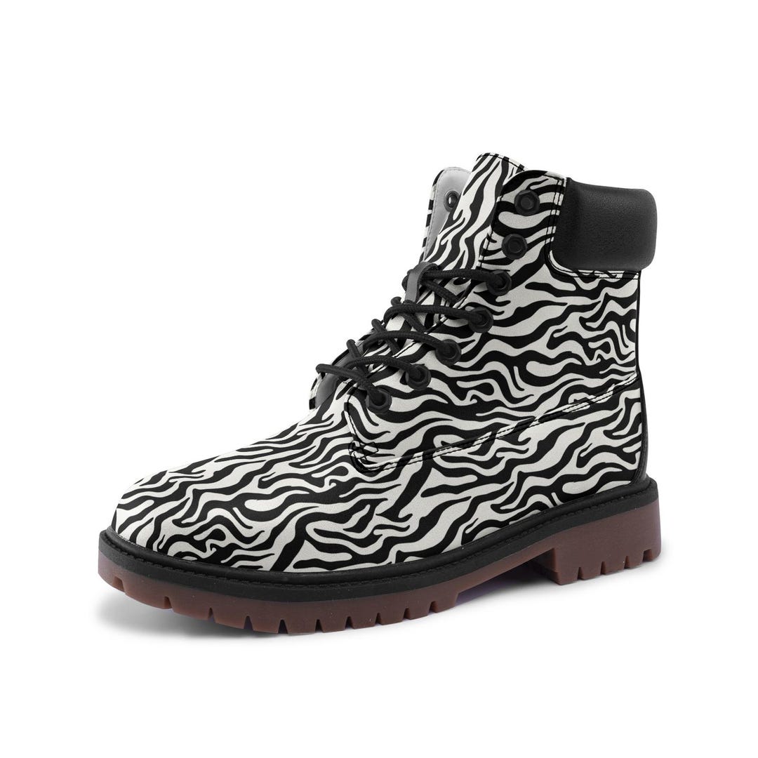 Zebra Boots Animal Print Zebra Pattern Boots Premium Lightweight ...