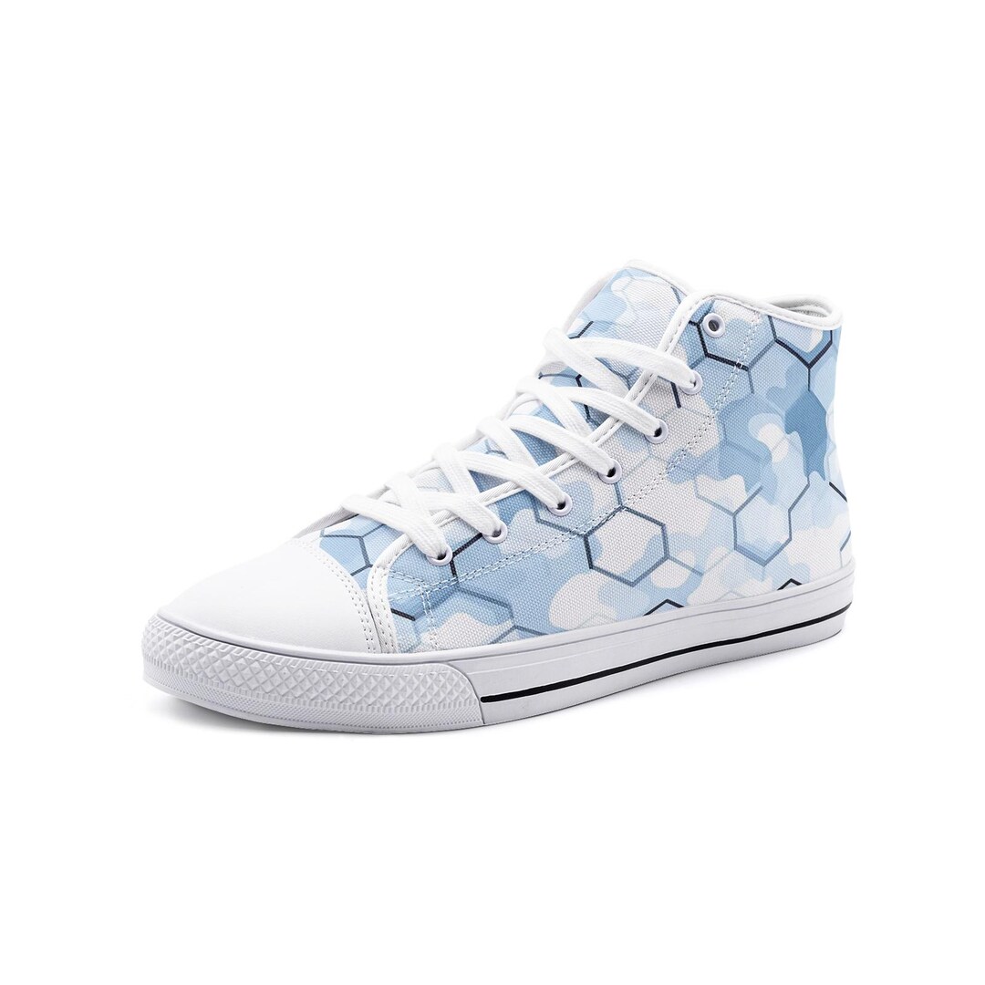 Winter Snow Hex Camo Pattern Shoe Camouflage Men's High Top Sneakers ...