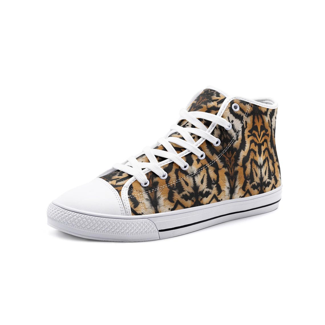 Realistic Tiger Shoe Animal Print Sneaker Pattern Shoe Unisex High Top ...