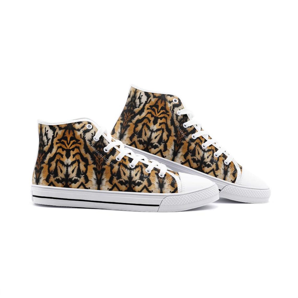 Realistic Tiger Shoe Animal Print Sneaker Pattern Shoe Unisex High Top ...