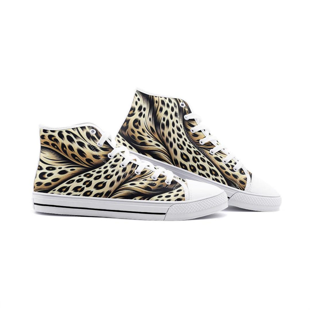 Leopard Print Animal Print High Top Canvas Shoe Men and Women Unique ...
