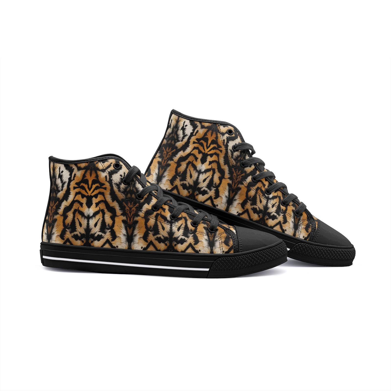Realistic Tiger Shoe Animal Print Sneaker Pattern Shoe Unisex High Top ...