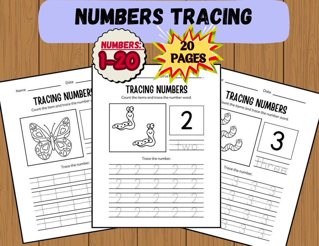 Preschool Tracing Number, 1-20 Tracing Numbers, Learn Numbers, Toddler ...