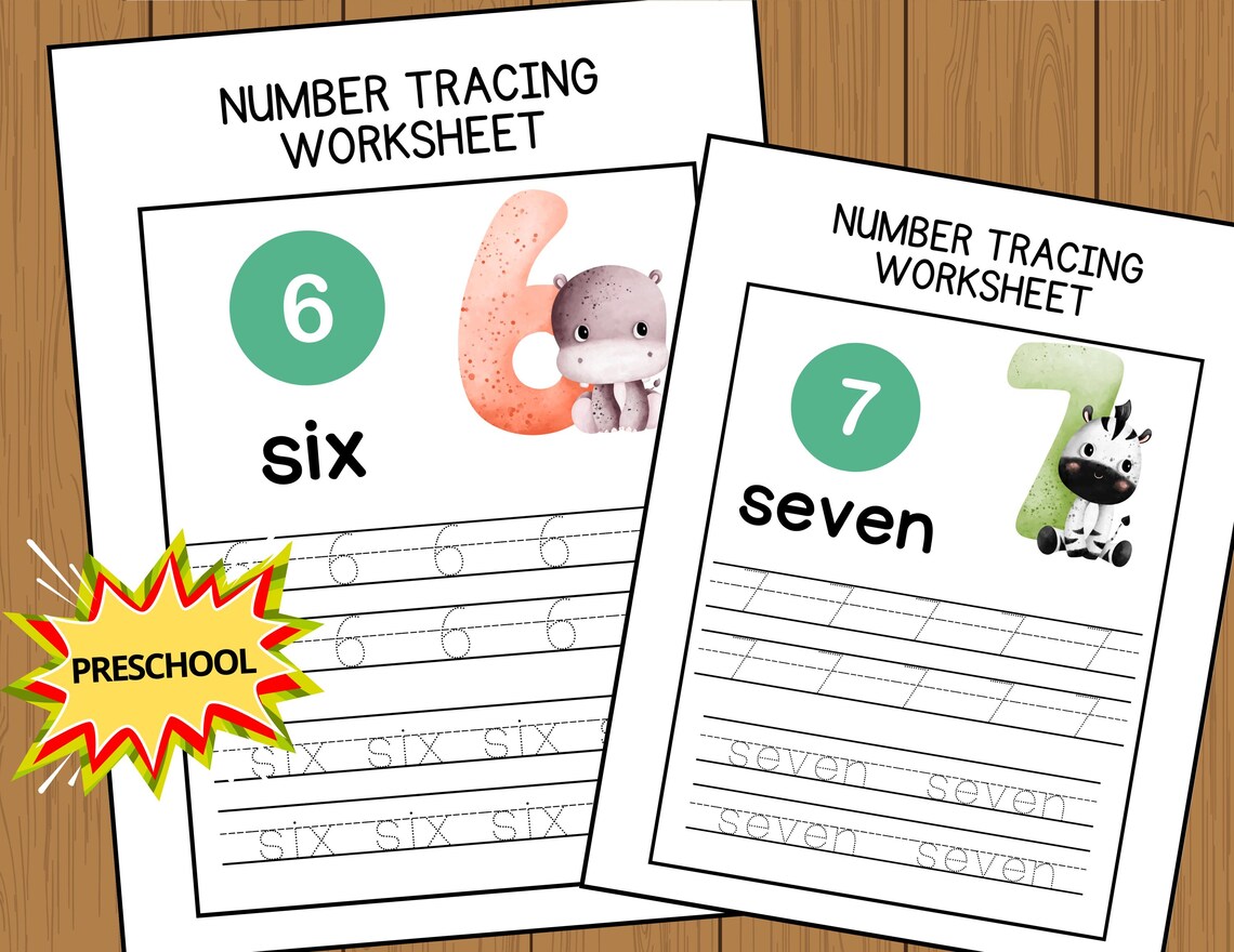 1-20 Number Tracing Worksheets, Pre-k & Kindergarten Math Activity ...