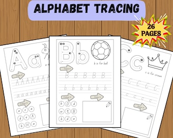 Preschool Alphabet Tracing Practice: Letter Recognition (PDF) - Etsy