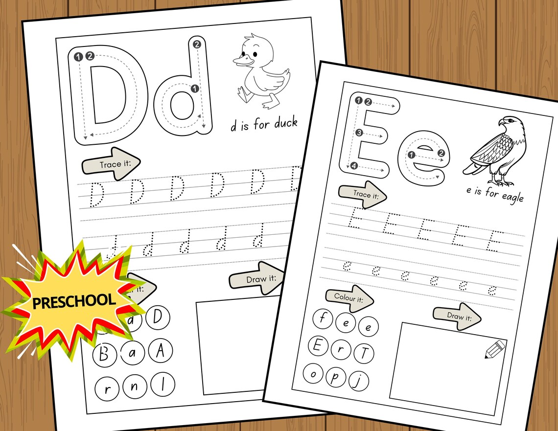 Preschool Alphabet Tracing Practice: Letter Recognition (PDF) - Etsy