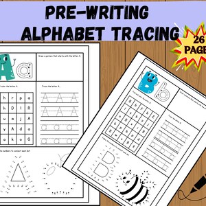 Toddler Alphabet Tracing, Handwriting Practice, Preschool, Homeschool ...