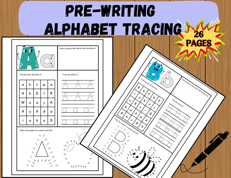 Toddler Alphabet Tracing, Handwriting Practice, Preschool, Homeschool ...