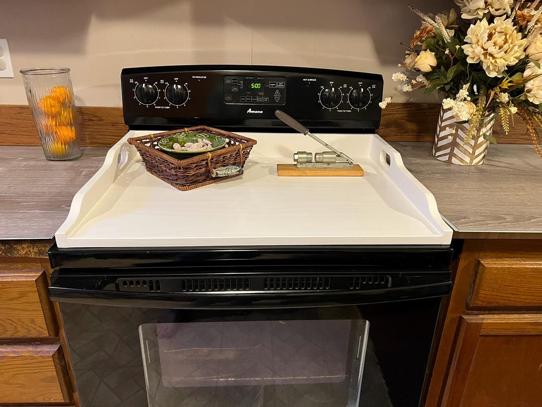 Serving Tray Kitchen Decor Wooden Stove Cover Farmhouse Style Stove ...