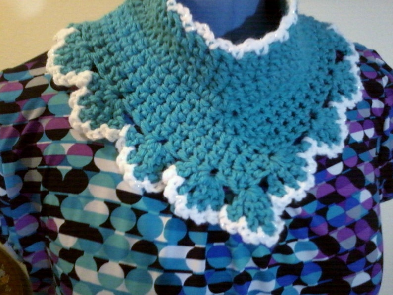 Aqua Crocheted cowl Collar - Etsy