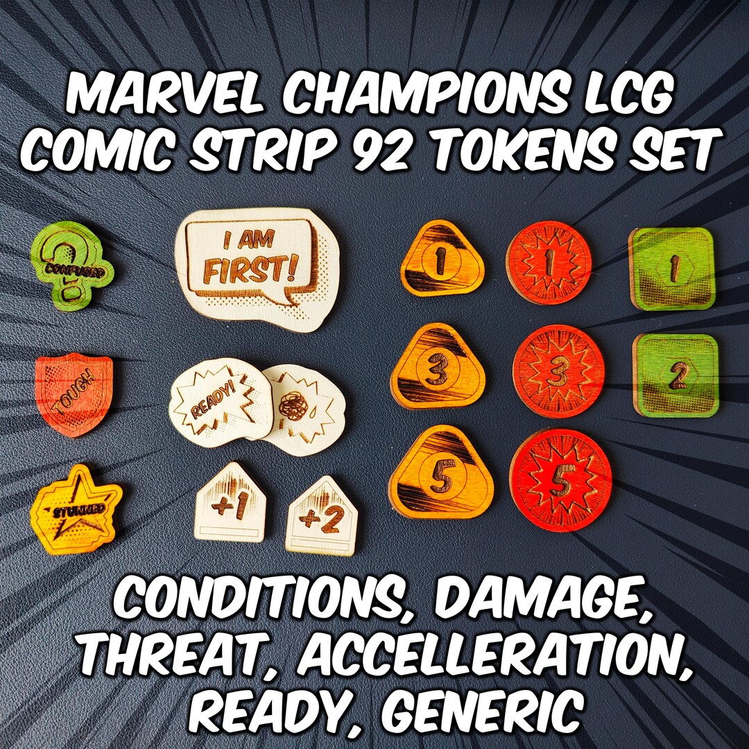Marvel Champions LCG 92 Token Pack - Comic Strip Style - Handmade ...