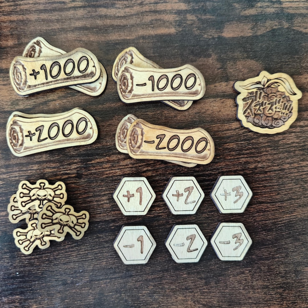 One Piece TCG Wooden Tokens: Power, Cost, and Effect Modifiers - Etsy