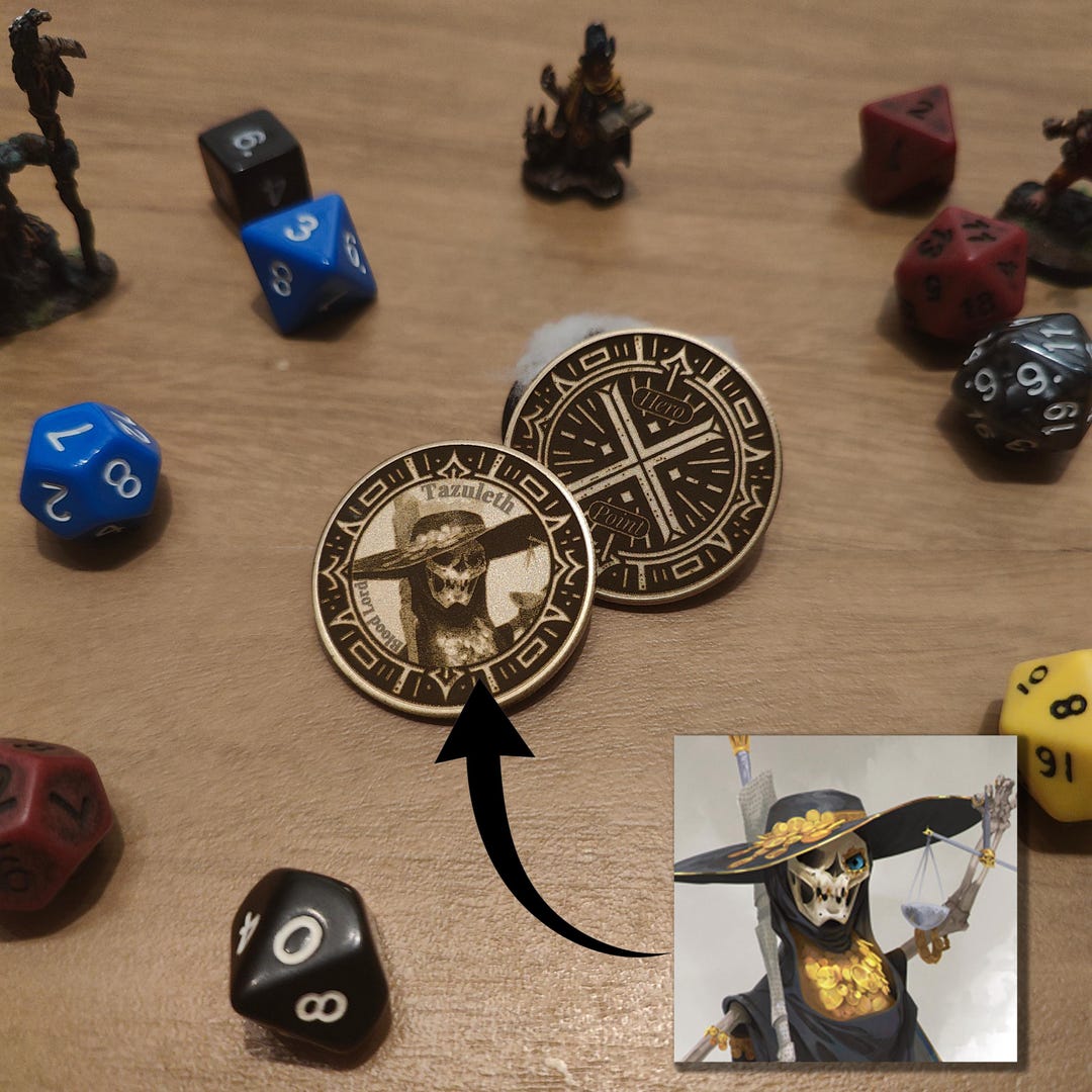 Personalized Brass Coin for D&D or Pathfinder 2e | Hero Point or ...
