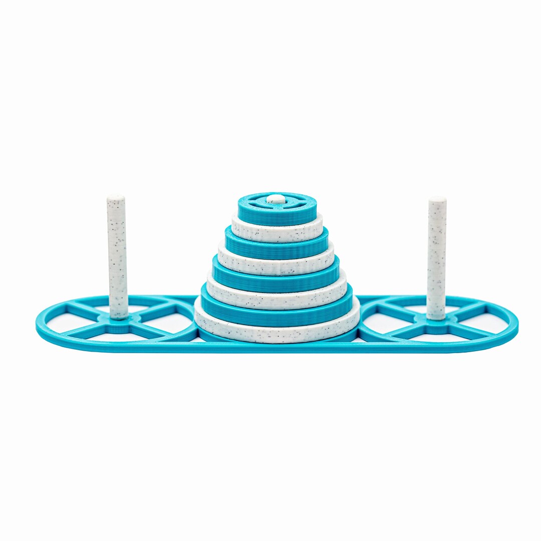 Tower of Hanoi Puzzle • Classic Logic Brain Teaser for Adults • 3D ...