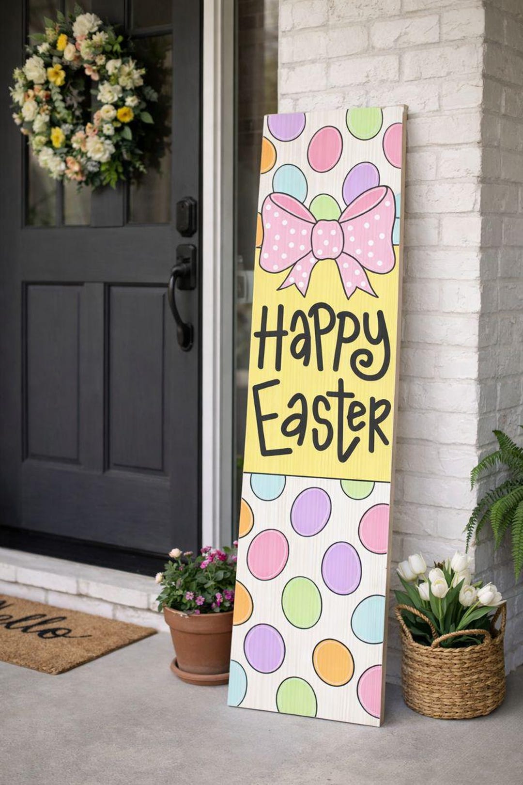 Easter Egg Decorated Porch Leaner Template | DIY Wood Sign Print , Cut ...