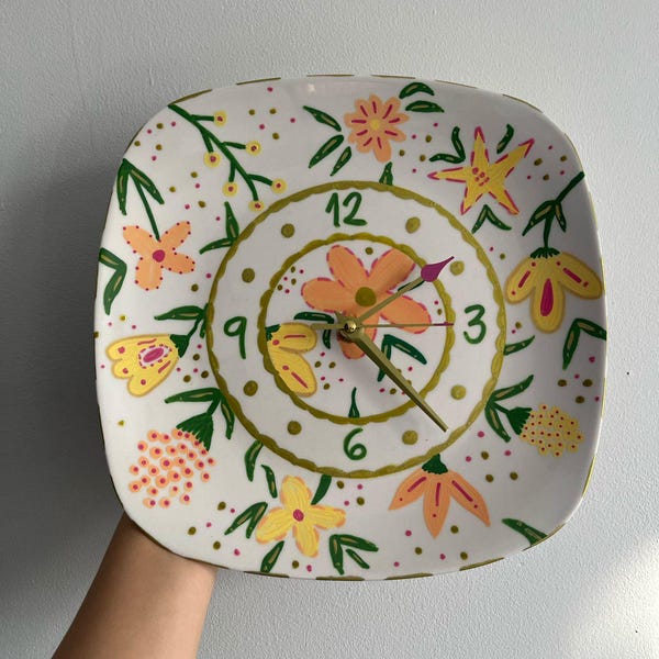 Ceramic Plate Clock - Etsy UK