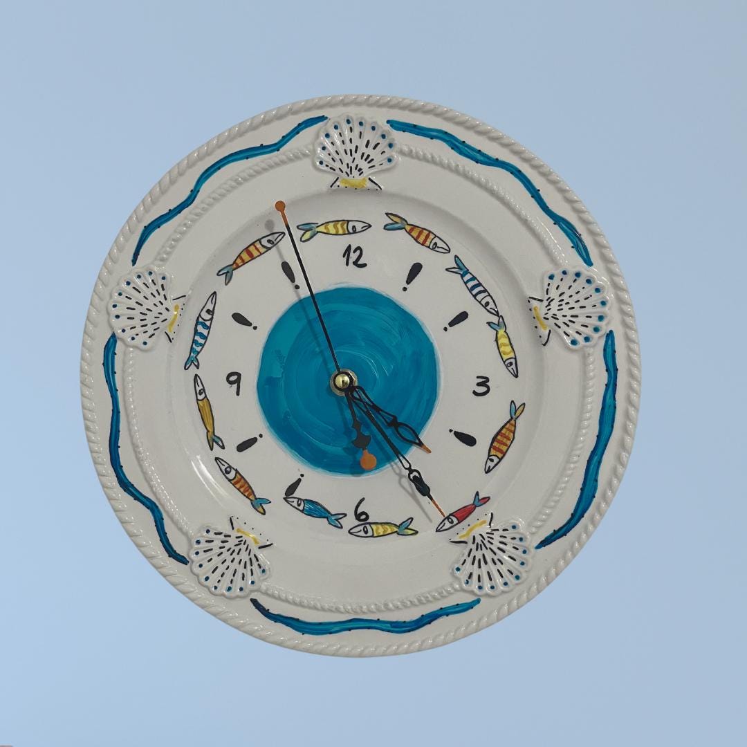 South Italian-style Ceramic Clock mediterranean Dream, 10 Inch Ceramic ...