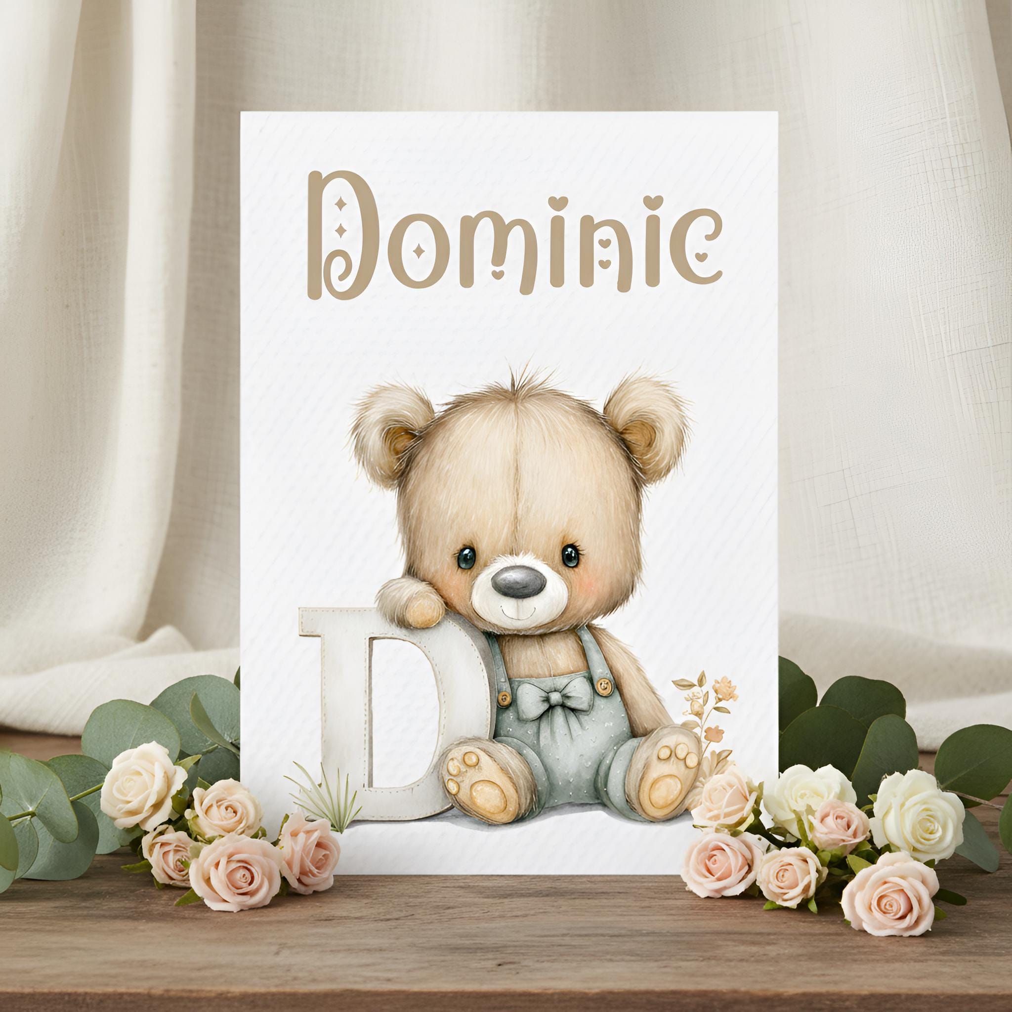 Boho Baby Bear Alphabet Clipart – Watercolor Nursery Letters PNG Set - Etsy