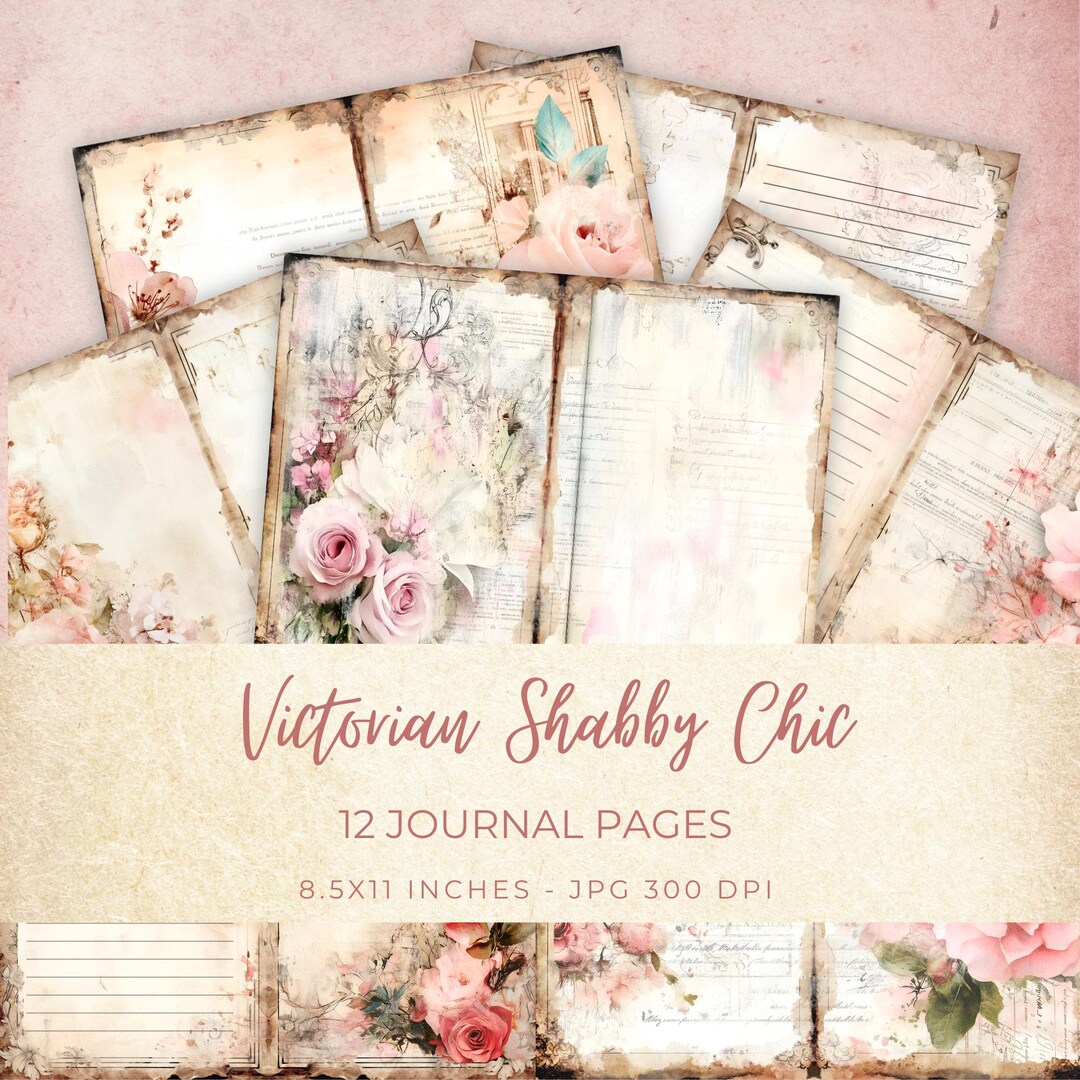 Victorian Journal Pages, Shabby Victorian Digital Papers, Digital ...
