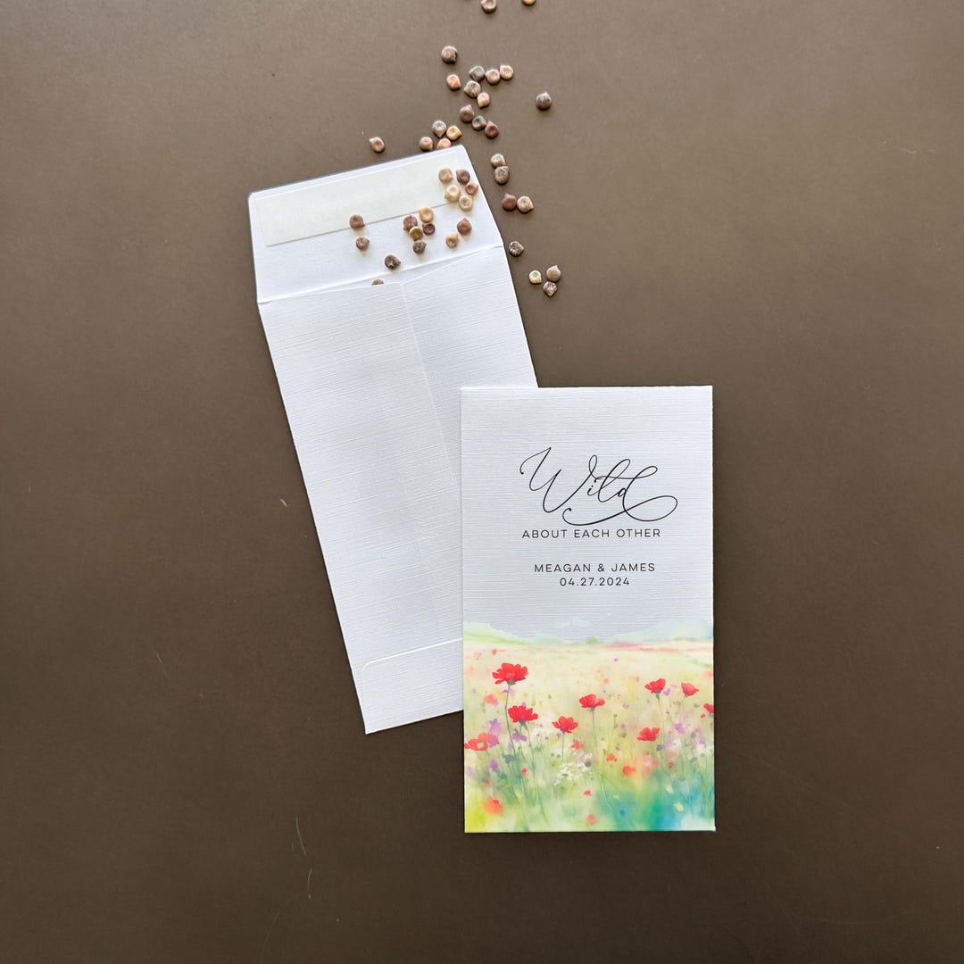Custom Full Color White Seed Packets Wedding Favors Custom Text or ...