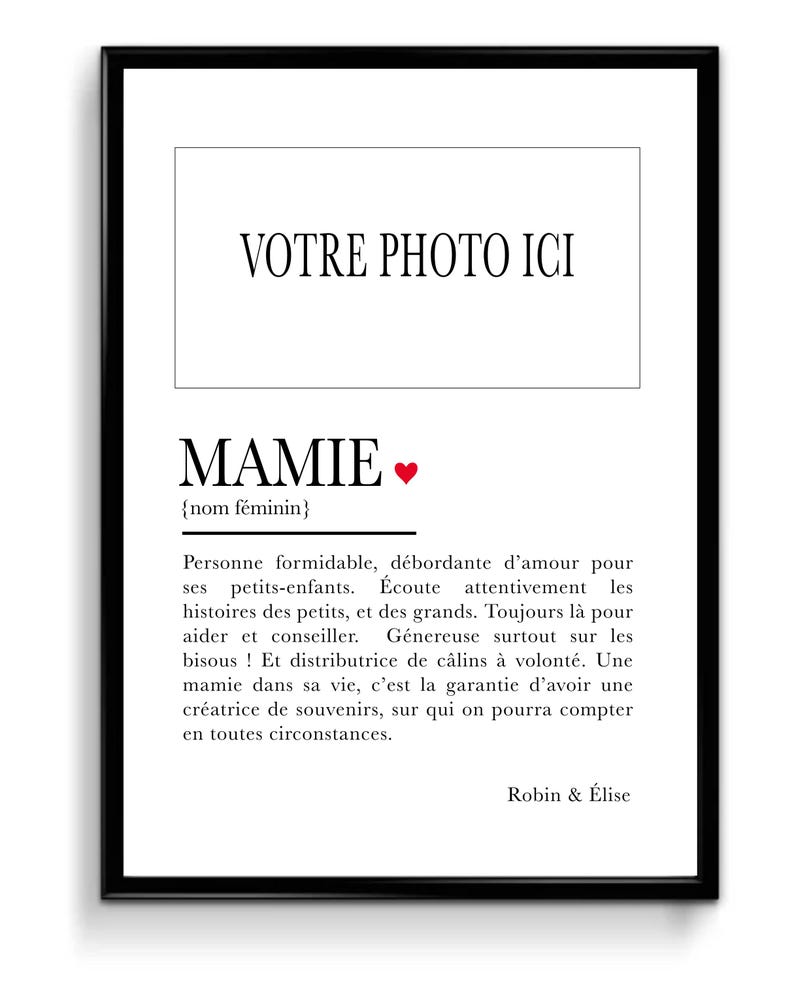 MAMIE Digital Poster With Photo - Grandmothers' Day - Dates or First ...