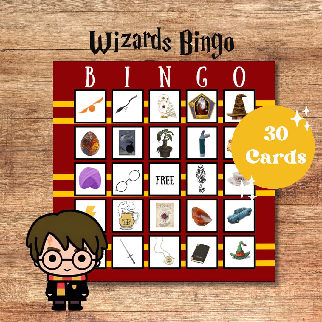 Wizard's Bingo, Potter Parody Party Game, Magical Wizarding World ...