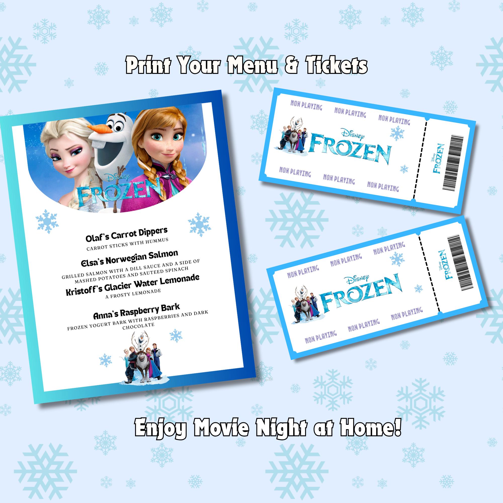 Christmas Movie Night Menus & Tickets: Editable Holiday Dinner (digital ...
