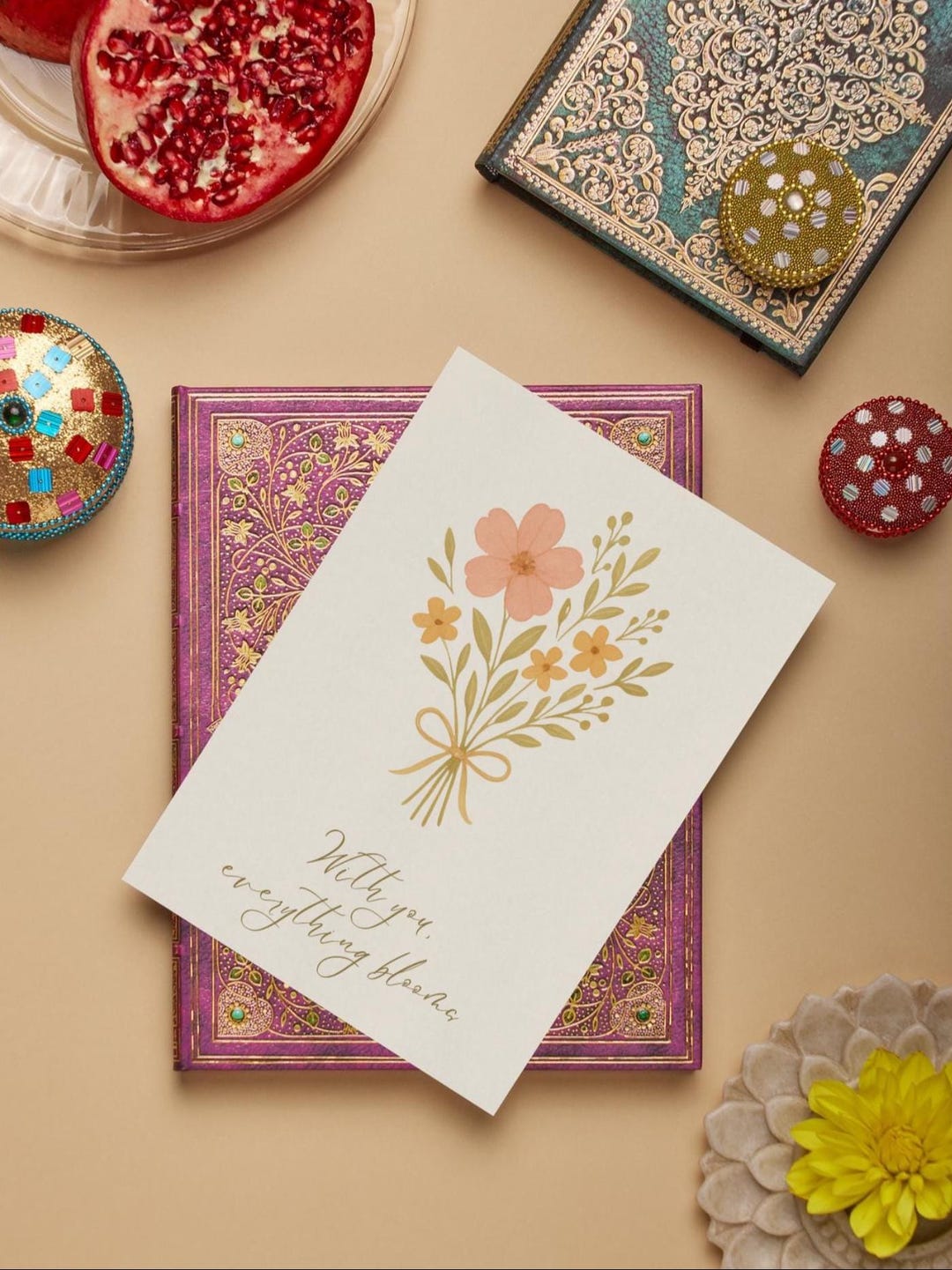 With You Everything Blooms Card | Floral Valentine Card | Romantic ...