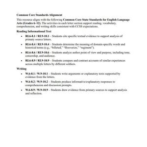 WWI Primary Sources Pack – Authentic Letters, Worksheets & Writing ...