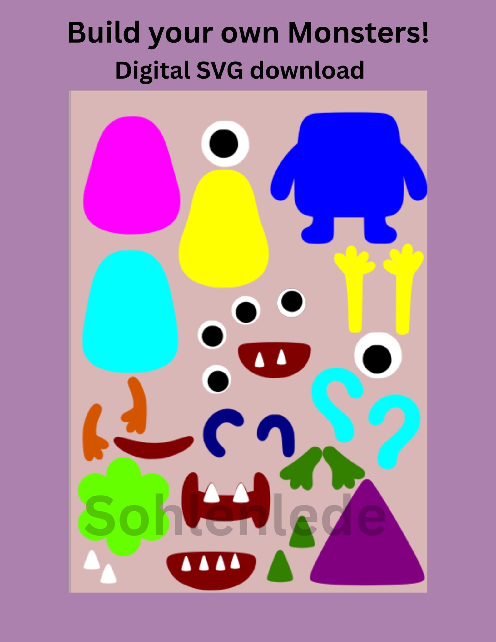 Build Your Own Monster SVG Bundle | Kids Craft Felt Board Pieces | DIY ...