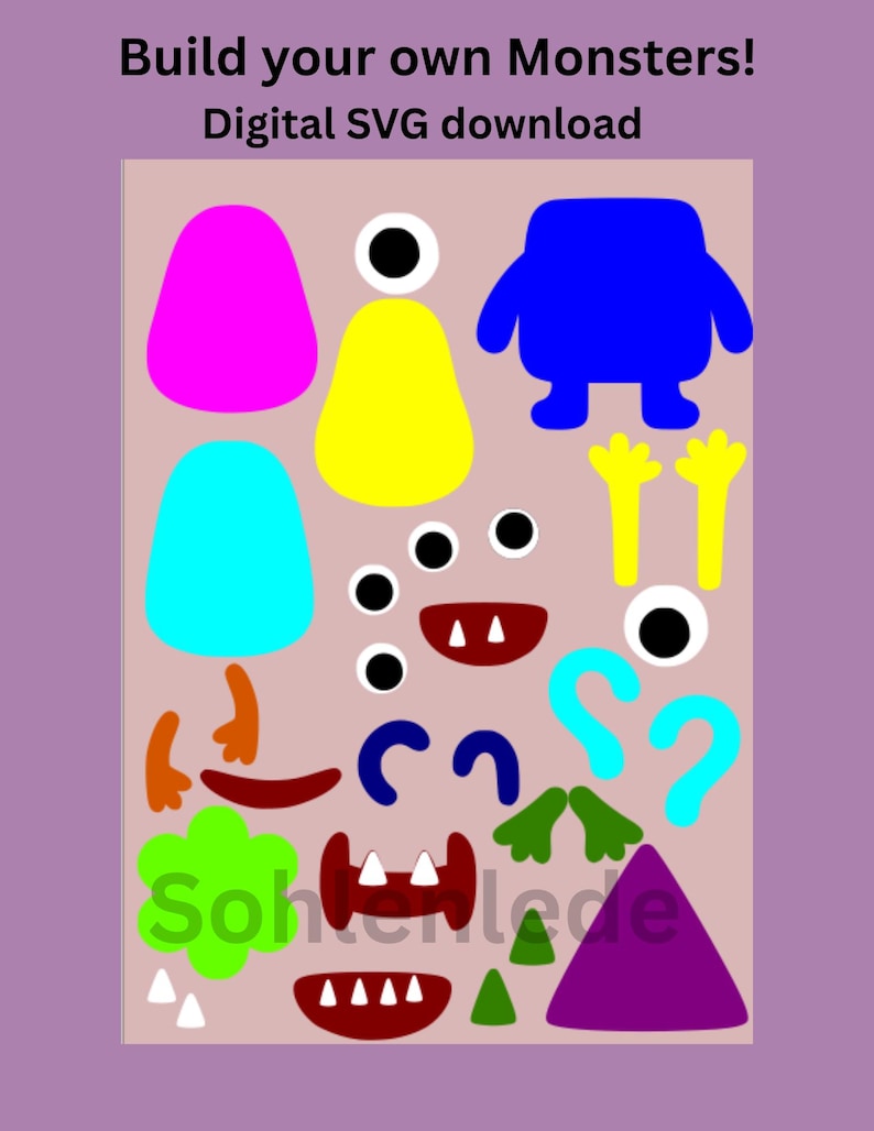 Build Your Own Monster SVG Bundle | Kids Craft Felt Board Pieces | DIY ...