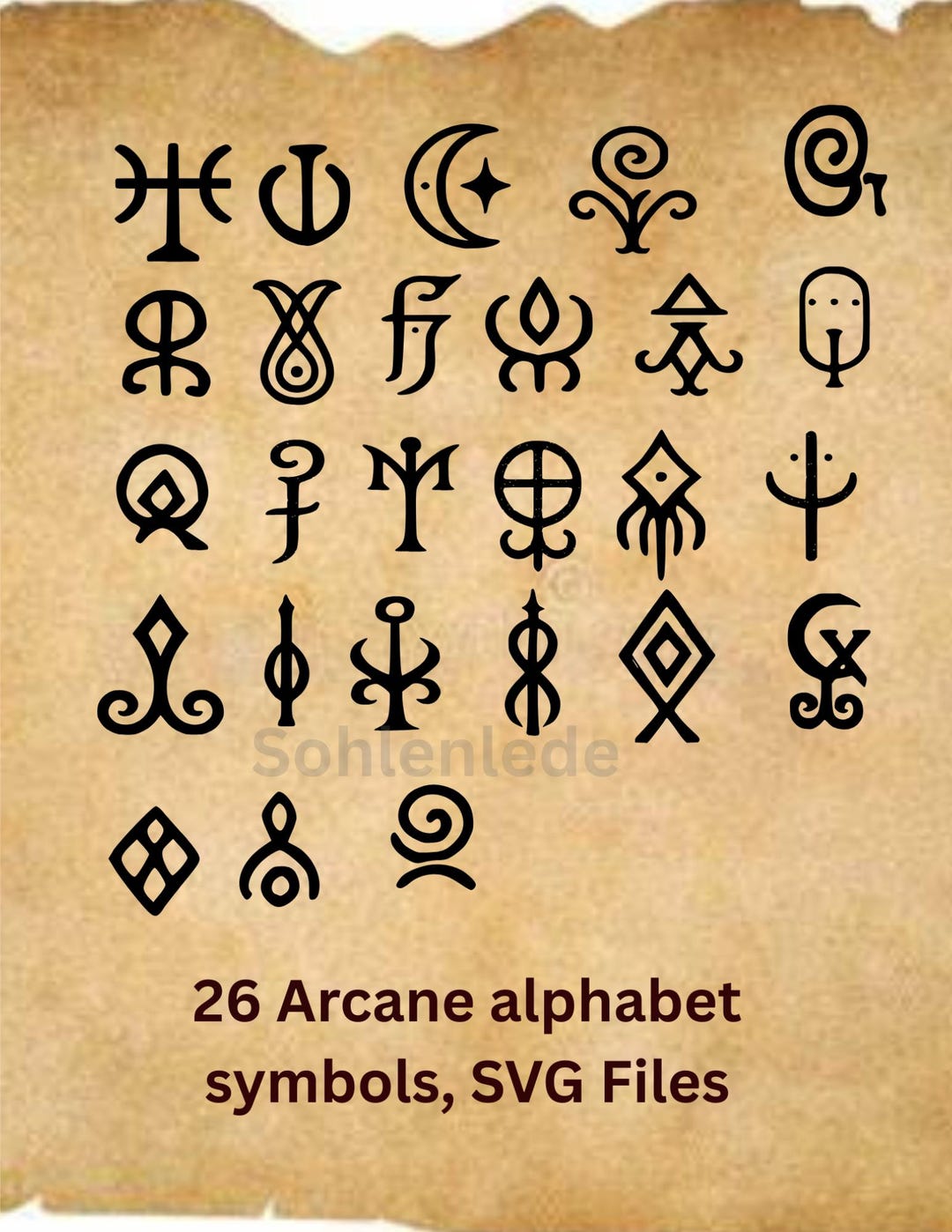 Arcane Alphabet SVG Bundle: 26 Mystical Letter Symbols (digital ...