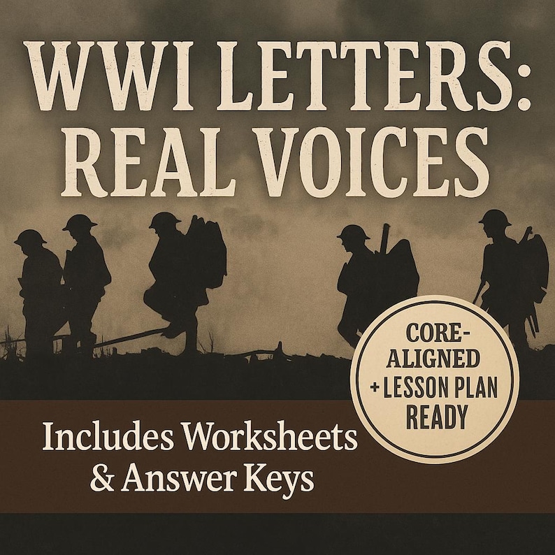 WWI Primary Sources Pack – Authentic Letters, Worksheets & Writing ...