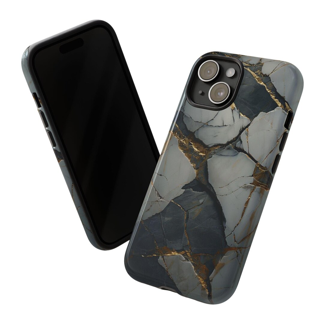 Phone Case, Black Marble Design, Chic and Stylish Protective Cover for ...