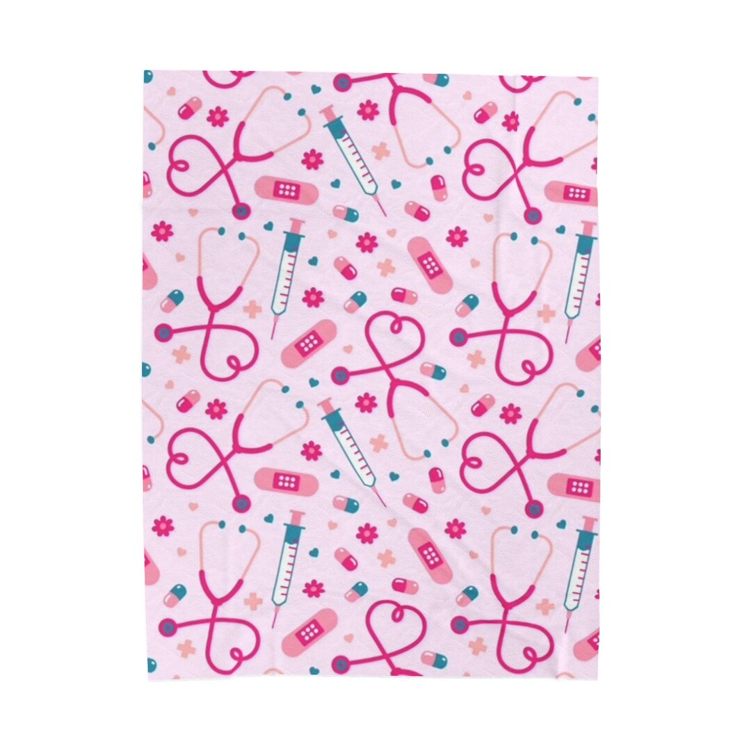 Cozy Medical-themed Velveteen Plush Blanket, Soft Gift for Nurses and ...